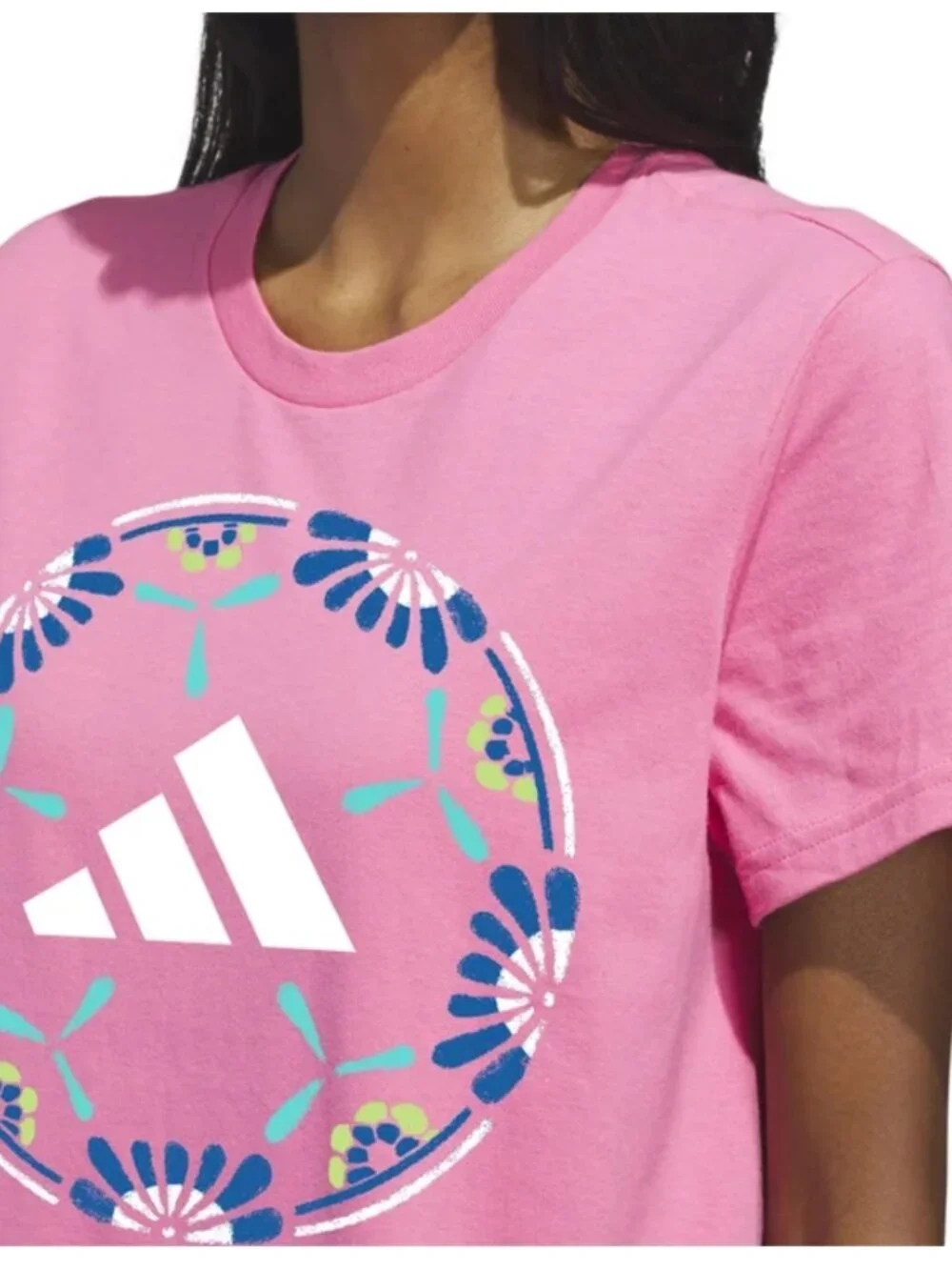 adidas | Tops | Ladies Xl Cotton Adidas Graphic Design Pink Tee Shirt ...